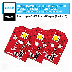 New Upgraded WR55X11132 GE Refrigerator Light Replacement Led Compatible WR55X25754 WR55X26486 WR55X30602 EAP12172918 4590213 AP6261806 PS12172918, No-Include Plastic Cover, Red 3PCS IN One