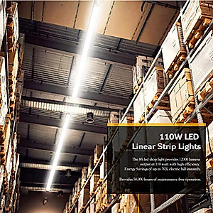 ANTLUX 110W LED Shop Light 8FT Linear Strip Lights Linkable, 12000 Lumens, 5000K, 8 Foot Garage Lights, Surface Mount and Hanging Ceiling Lighting Fixtures, Fluorescent Tube Replacement