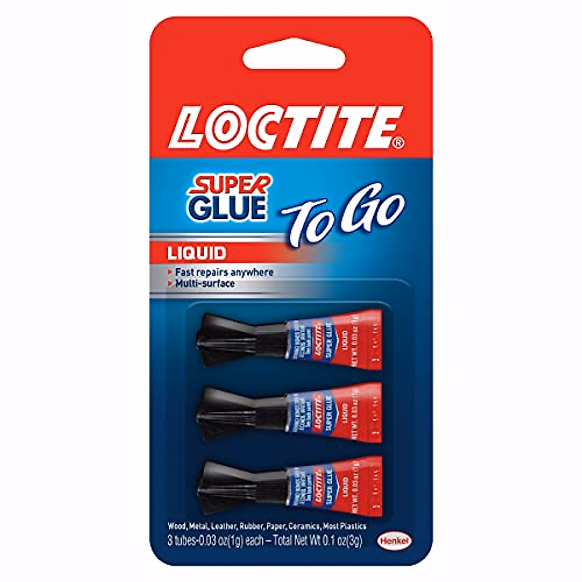 Loctite Super Glue Liquid Tube, 0.03 oz, 3 pack, Tube