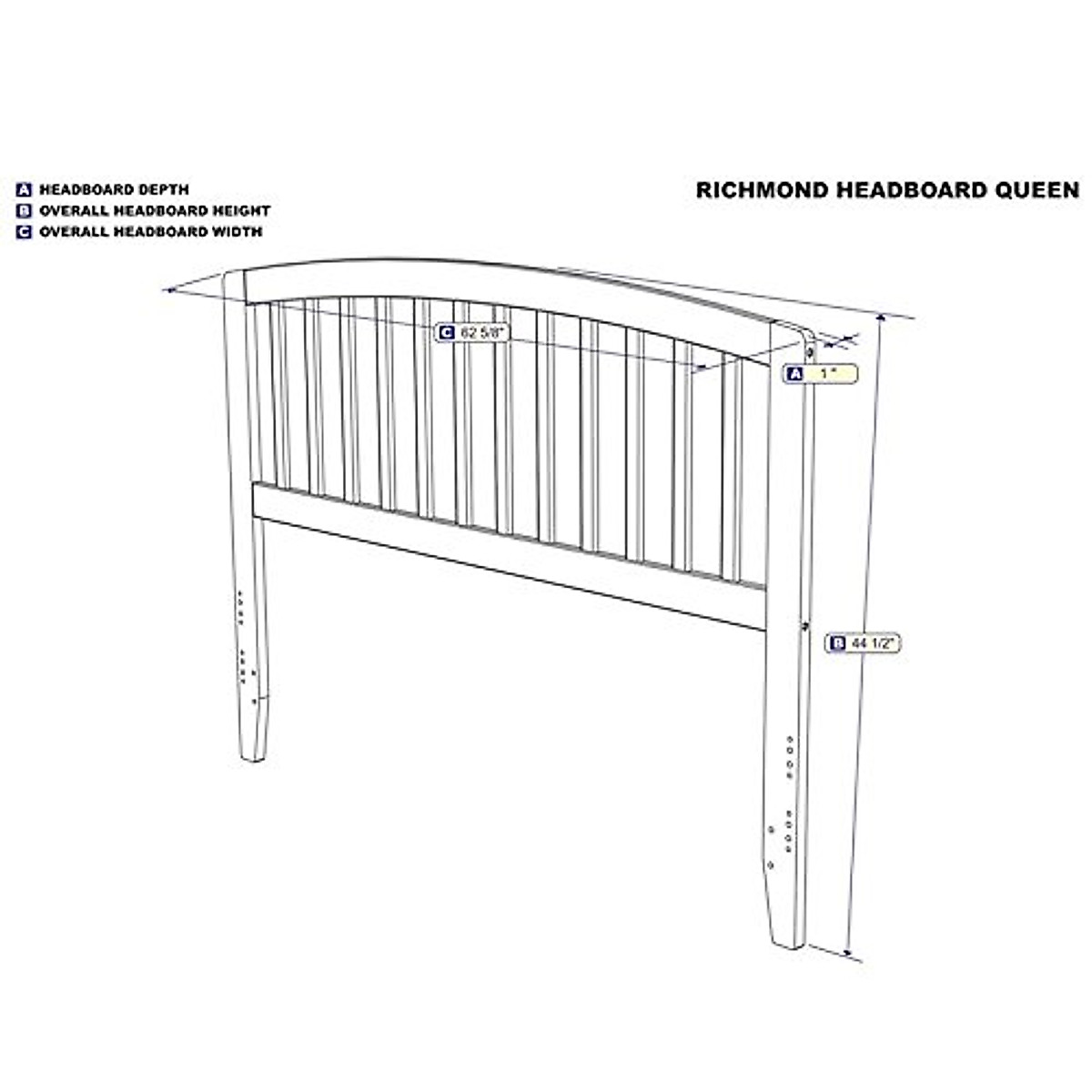 Leo & Lacey Queen Spindle Headboard in White