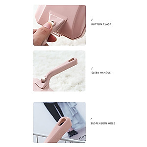 QDAOYU 2Pcs Carpet Brush Handheld Carpet Table Sweeper Triple Brush Head Carpet Table Brush Pet Hair Cleaning Brush Collector Brush (Blue+Pink)