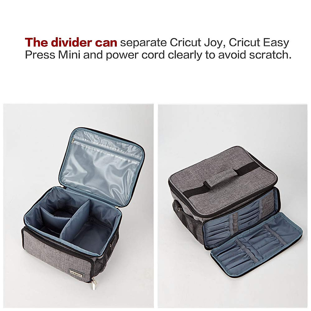 HOMEST Carrying Case for Cricut Joy and Cricut Easy Press Mini, Portable Tote Storage Organizer Bag with Handle for Pens and Craft Tool Set, Purple