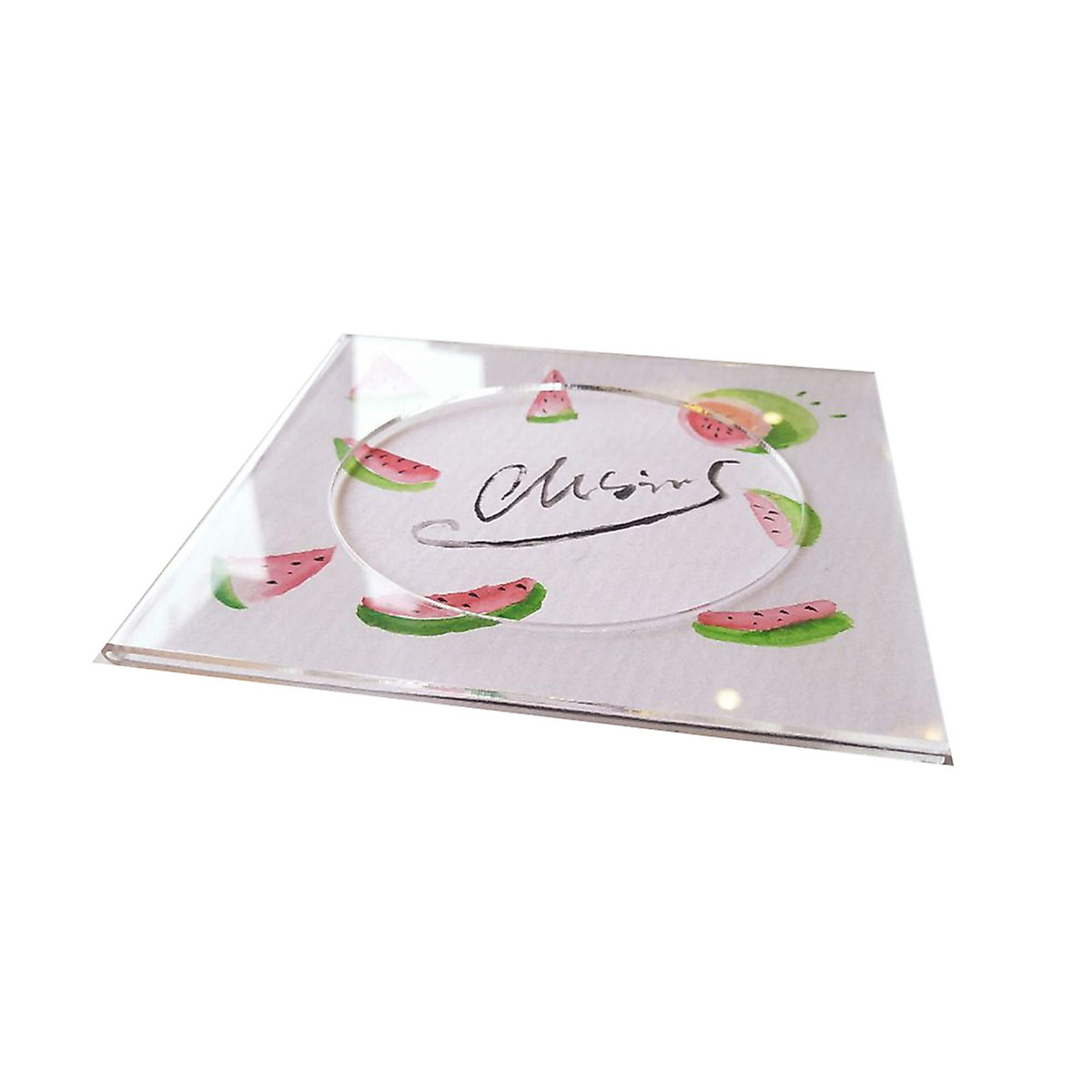 DIY Acrylic Napkin Holder, Square Clear Acrylic Cocktail Coaster,Set of 6 Home and Office Décor