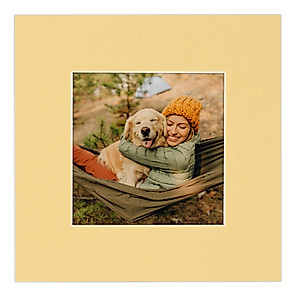 12x18 Mat Bevel Cut for 11x17 Photos - Acid Free Marzipan Beige Precut Matboard with Backing Board and Crystal Clear, Self Seal Photo Mat Bag - for Pictures, Photos, Framing - 4-ply Thickness