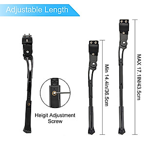 LEICHTEN Adjustable Bicycle Kickstand Aluminum Alloy Bike Kick Stand for 26" 27.5" 28" 700c Mountain Bike/BMX/Adults bike/City bike Storage