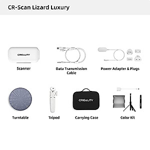 Creality CR Scan Lizard 3D Scanner Luxury Kit, 0.05 MM Accuracy & 10 FPS scan Speed 3D Scanner for 3D Printing & Modeling, Aviation-Grade Aluminum Plug, Handheld/Turntable Modes No-Marker Scanning