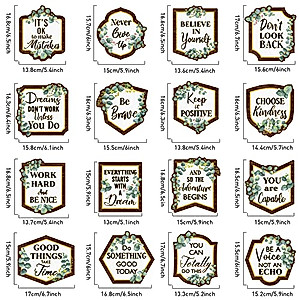 48 Pieces Eucalyptus Cutouts Eucalyptus Positive Sayings Accents Eucalyptus Classroom Decor Eucalyptus Inspirational Quotes Wall Art Greenery Accent Bulletin Boards Set for Home School Decorations