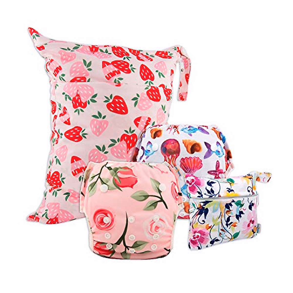 Babygoal Baby Swim Diapers, Reusable Adjustable Swim Underwear Fits 0-8M Boys Girls for Baby Gifts and Swimming Lessons 2 Pack 2SWF07