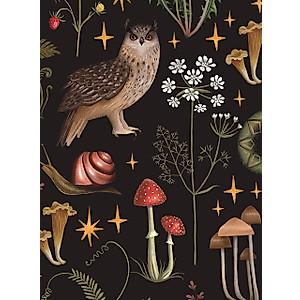 Simple Shapes Wallpaper Above wainscott - Dark Background Enchanted Forest Mood Fairytale - 6 Sheet Set - 2 x 9 Feet