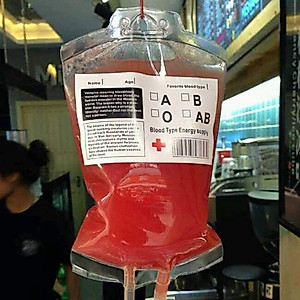 Blood Bag for Drinks â€“ 12 Pieces IV Blood Bags/Container 15 Fl Oz /450ml for Halloween Zombie Party Favors, Nurse Decorations, Gag Gift