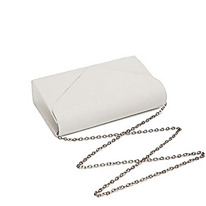 LAM GALLERY Women's Evening Clutch Small Crossbody Purse for Prom Classic Wedding Party Shoulder Bags (Suede White)