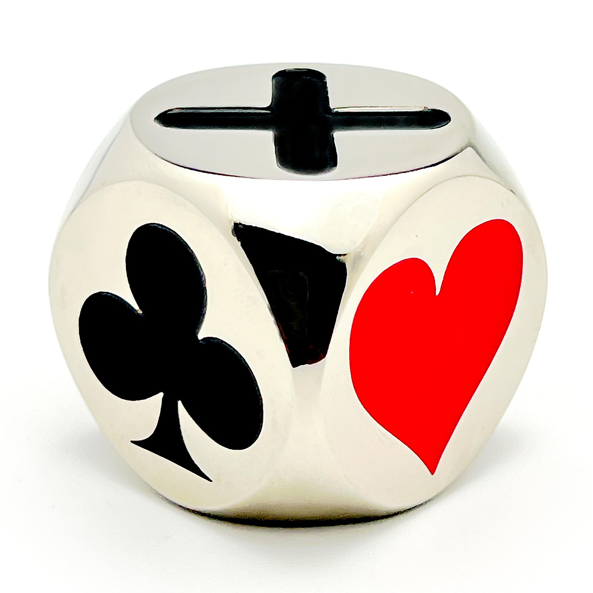 Luck Lab Premium Trump Marker/Indicator - for use with Euchre, Pinochle, Bridge and More - Comes with Black Velvet Storage Bag. (Silver)