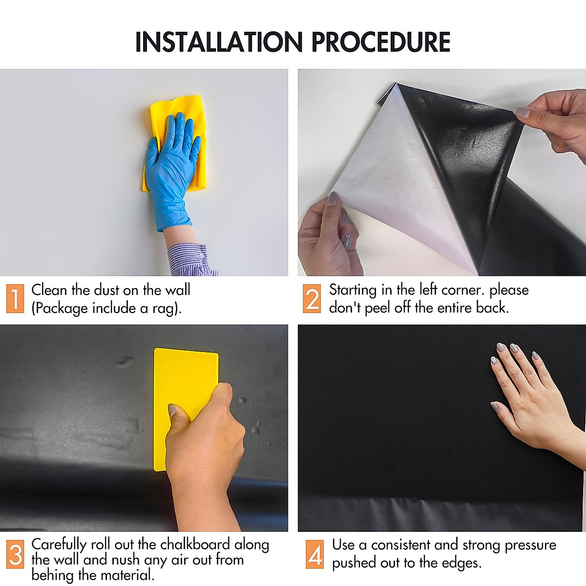 Chalkboard Wallpaper Stick and Peel: Contact Paper 17.7 X 78.7 Inches Classroom Chalkboard Stickers Chalk Board Paint Self Adhesive Wall Paper with 5 Colorful Chalks