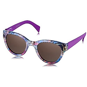 Leafael Sunglasses Womens Trendy Retro Purple Floral Designs | Polarized Lens UV Protection | Round Cat Eye Frame | Casual & Active