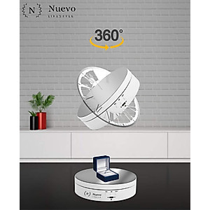 Rotating Professional Photography Turntable for Product Shooting, Electric Motorized Display Stand, 360-degree Rotating, Soft Touch Button to Control Speed, 6 LB max Capacity (White)