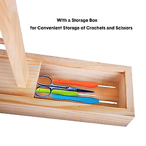 Viredelo Yarn Holder Dispenser for Crocheting,Crochet Yarn Holder with Storage Box,Twizzter Portable Yarn Holder,Yarn Holder for Crocheting,Handmade Wood Yarn Dispenser,Yarn Ball Holder,Burlywood