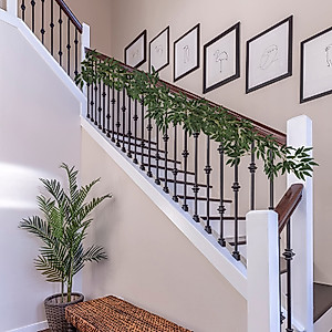 Uieke 3pcs 17.7ft Artificial Vines Fake Greenery Garland Willow Leaves with Total 60 Twigs Stems Hanging Plants String for Indoor Wedding Party Home Garden Wall Garden Decoration