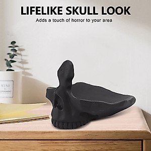 Statue Glasses Holder, Skull Glasses Stand Resin Scratch Resistant with Storage Tray for Home