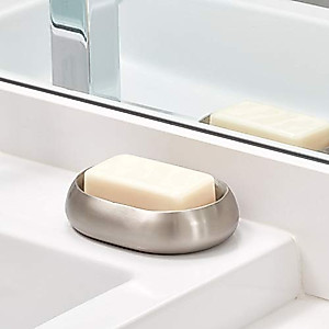 iDesign Nogu Metal Saver, Holder Tray for Bathroom Counter, Shower, Kitchen, 4" x 5.2" x 1.3", Soap Dish