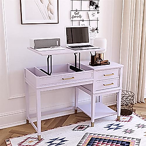 CosmoLiving by Cosmopolitan Westerleigh Lift-Top Computer Desk, Lavender