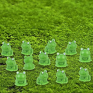 40 Pcs Cute Frog Miniature Figurines Resin Mini Frogs Moss Micro Landscape Blue-Eyed Frogs Animals Model DIY Craft Accessories for Home Garden Party Frog Cake Topper Decorations