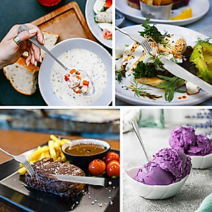 24 Piece Flatware Set Stainless Steel Flatware Set Fork Spoon Knife Steak Knife Cutlery Set for 4 People Dishwasher Safe (24 Pieces)