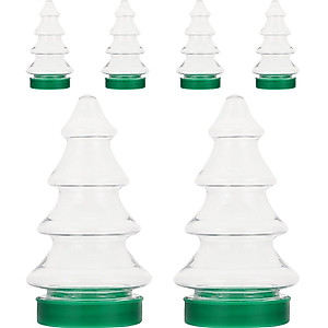 Abaodam 6pcs Fillable Christmas Tree Shape Clear Plastic Christmas Ornaments Candy Containers Candy Jars for DIY Crafts Party Favors