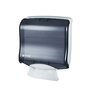 San Jamar T1755TBK Ultrafold Fusion Folded Towel Dispenser, Fits 400 Multifold/240 C-Fold Towels, Classic, Black Pearl