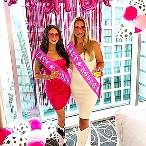 JeVenis 2 PCS Last Rodeo Sash Pink Heart Sunglasses Last Rodeo Bachelorette Party Favors Western Cowgirl Bachelorette Bridal Shower Decoration