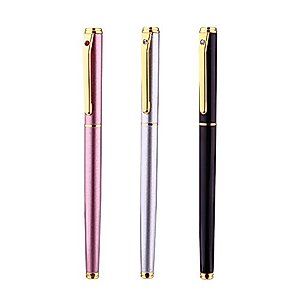 Deli Stainless Steel Fountain Pen, Medium Nib, for School Office Supplies Stationery Elegant Writing (S681)