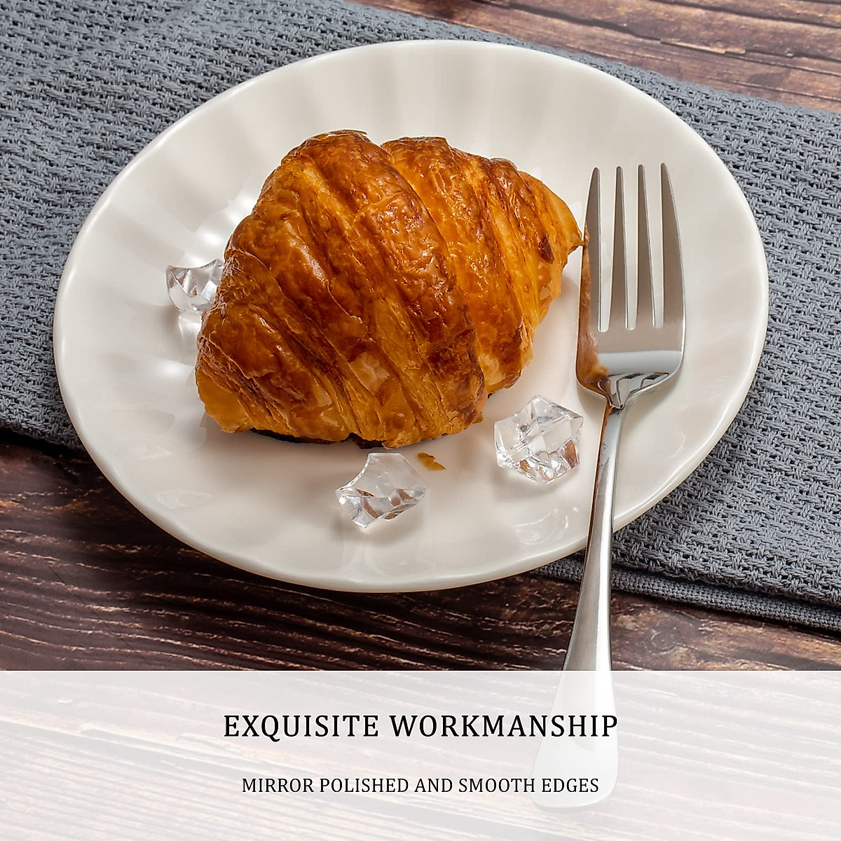 LOUVI 12-Pack Dessert Forks Set, Top Food Grade Stainless Steel Silverware Forks,Mirror Finish & Dishwasher Safe,Use for Home,Kitchen or Restaurant (Silver 6.7 Inches)