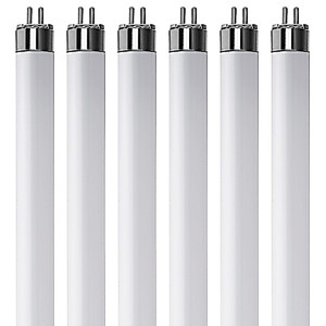 KOR (Pack of 6) F8T5/CW - T5 Fluorescent 4100K Cool White - 8 Watt - 12" Super Long Life Light Bulbs