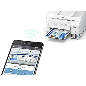 Epson EcoTank ET-4800 Wireless All-in-One Supertank Color Inkjet Printer Office, White - Print Copy Scan Fax - 10.0 ppm, 5760 x 1440 dpi, 8.5" x 14", Voice Activated, 30-Sheet ADF, Ethernet, DAODYANG