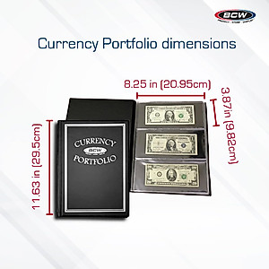 BCW Currency Portfolio - Compact Bill Organizer with 10 Sealed 3-Pocket Pages
