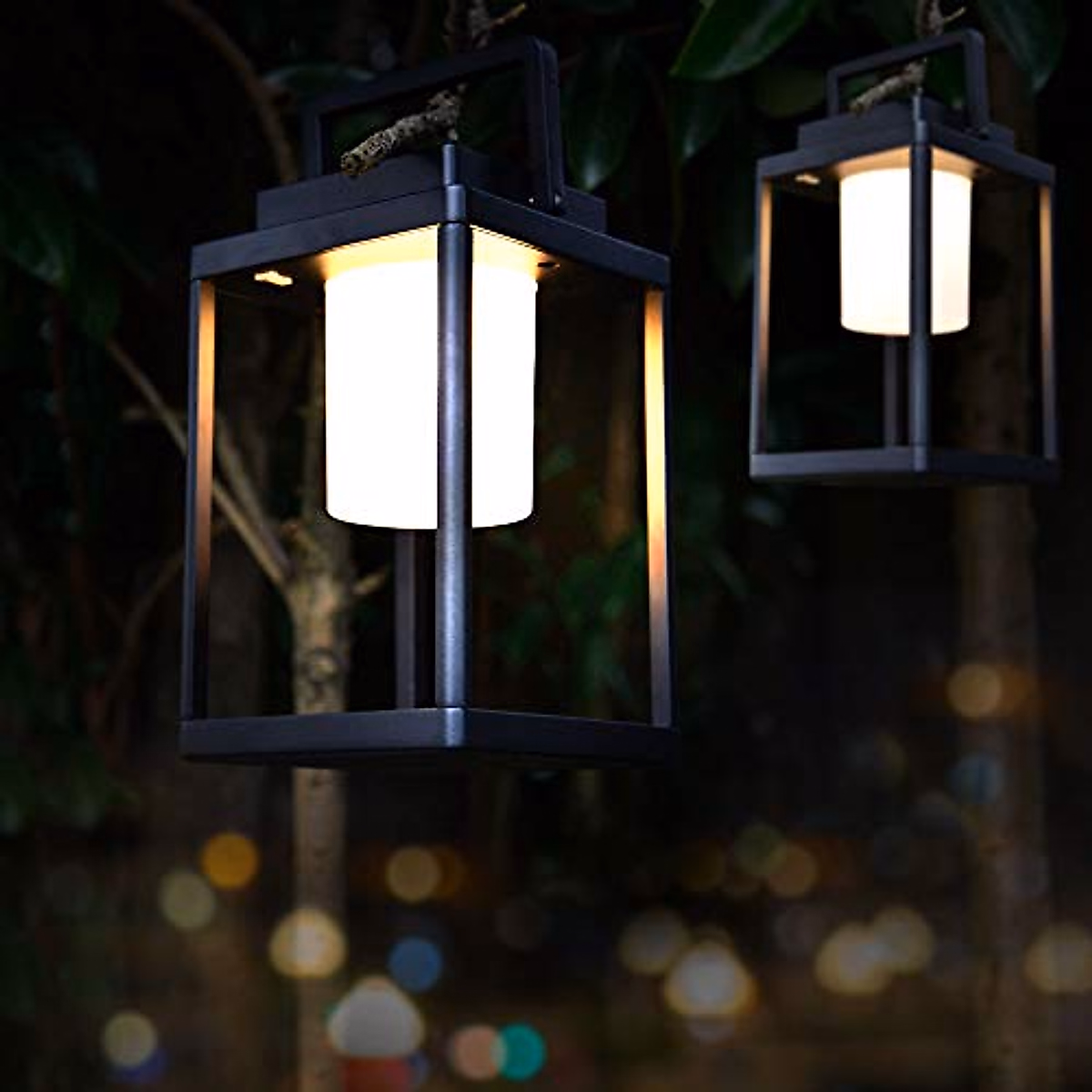 BRIMMEL Aluminum Outdoor Table Lamp Lanterns for Patio Portable Table Lantern 35W 3000K 3-Level Brightness Touch Control LED IP44 Waterproof Cordless Rechargeable Outdoor Light with USB Port