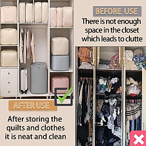 Ultra Space Saving Self Compression Organizer, 2024 New Heavy Duty Moving Organizer Bags, Clothes Compression Bag with Zipper for Comforters,Blankets,Bedding,Clothes(Grey, X-Large)