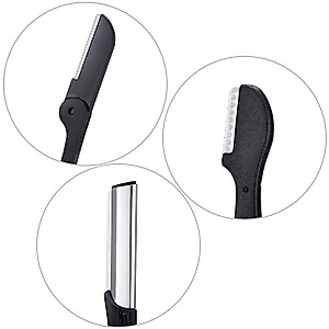 Mudder 12 Pieces Eyebrow Kit Multipurpose Exfoliating Dermaplaning Tool, Include 3 Face Razors, 3 Eyebrow Shaver, 3 Eyebrow Brush, 2 Scissors, and Tweezer for Women Girls