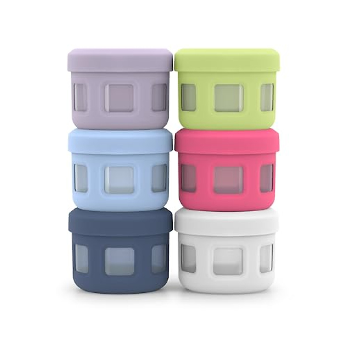 Ello Reusable Plastic Condiment Containers 4oz each with Screw-on Leak Proof Lid 6 Pack | Perfect for Salad Dressing Sauce Dips Lunchbox Picnic Travel Bento Box | BPA-Free | Dishwasher Safe | Sunny