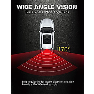 RED WOLF Replacement for Jeep Wrangler JK License Plate Backup Camera 2007 -2018 Jeep Reverse Rear View Parking License Plate Mount 170° Wide Vision Waterproof