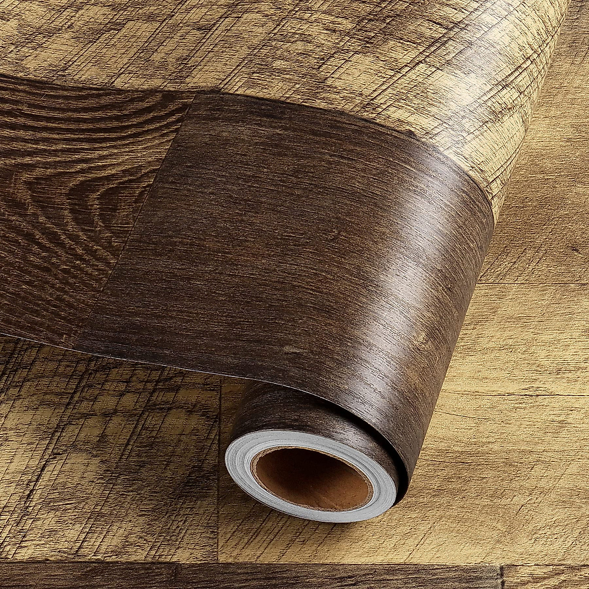 Livelynine Reclaimed Wood Vinyl Flooring Roll Waterproof Vinyl Plank Flooring Peel and Stick Wood Planks For Walls Kitchen Bathroom Floor Desk Countertop Covers Accent Wall Stick on Shiplap 15.8x78.8"