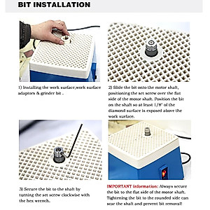 CENAP Portable Stained Glass Grinder, 4200r Mini DIY Grinding Tool Kit with 5/8" + 1" Replaceable Diamond Grinder Bit + Acrylic Bezel, for Glass Ceramic and Other Brittle Hard Materials