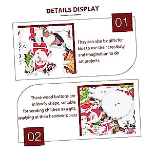 VILLCASE 500 Pcs Christmas Wooden Buttons Santa Button Gingerbread Man Button Craft Fancy Buttons Colorful Buttons Wood Jewelry Button Wooden Embellishment Table Scatter Mix Clothing Child