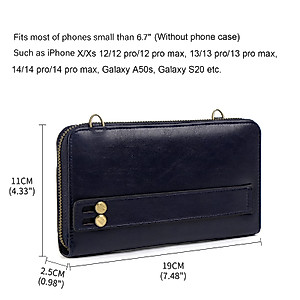 Perlvin Alinne Rifd blocking Wristlet Wallet with Cell Phone Holder Crossbody Bags Purse for Women