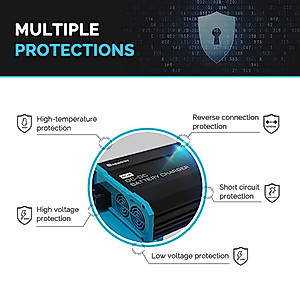 Renogy 12V 40A DC to DC On-Board Battery Charger for Flooded, Gel, AGM, and Lithium, Using Multi-Stage Charging in RVs, Commercial Vehicles, Boats, Yachts, 40A