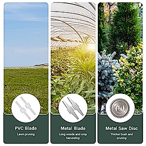 Karlak Cordless Grass Trimmer Weed Wacker 21V Weed-Wacking Hine with LCD S n Weight Adjustable Height Metal Cutting Blade for Garden and Yard Bush Mowing Grass Lawn Pruning - 2 Batteries