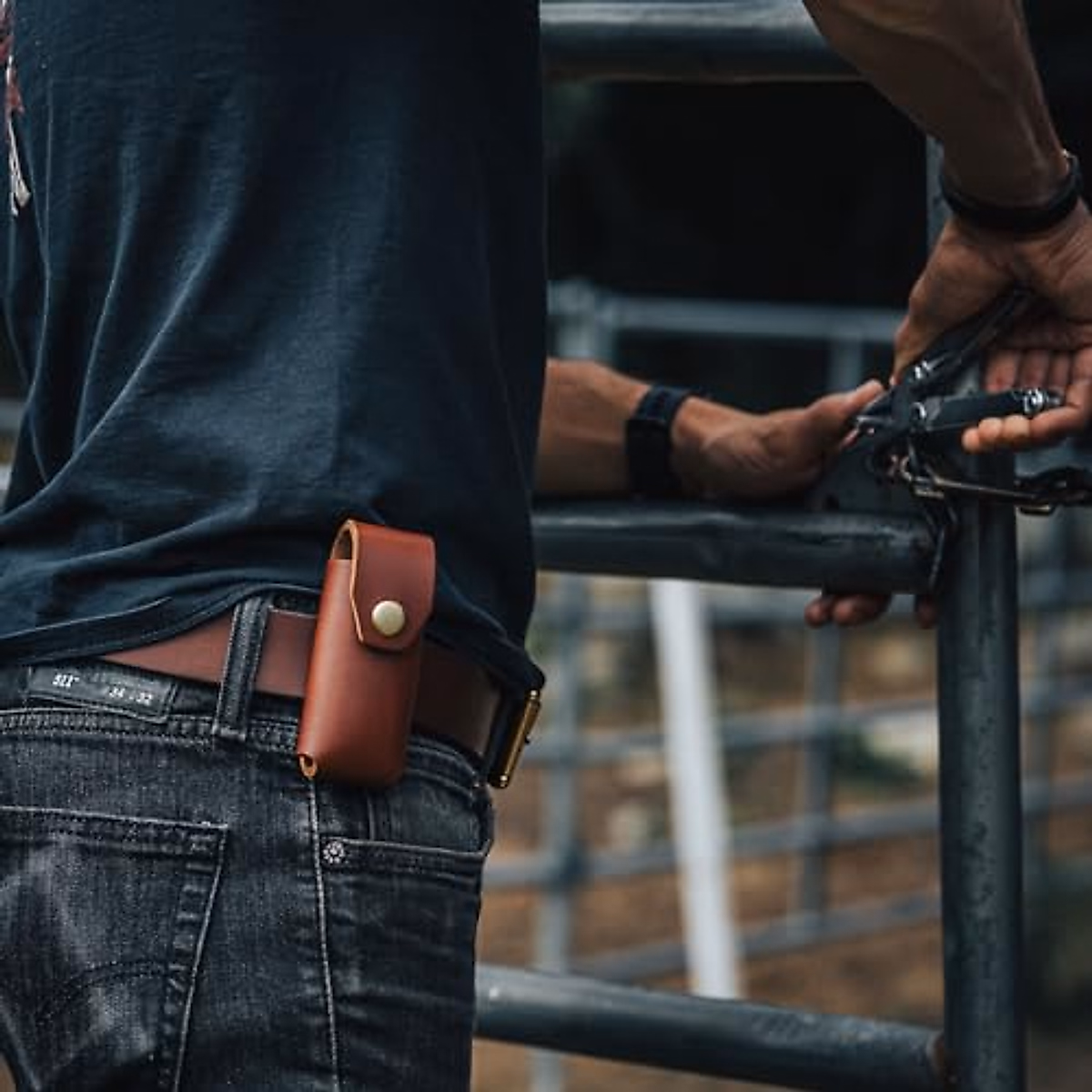 Leather Sheath for Leatherman OHT, Made in USA by American Bench Craft (Brown)