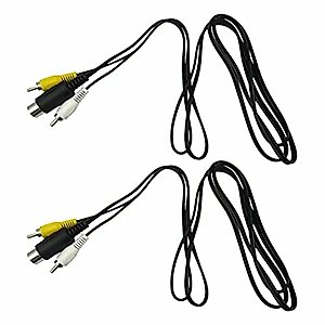 GRABOTE 2X Replacement 6FT RCA TV AV Audio Video Cord Cable for Sega Genesis 1 & Sega Master System