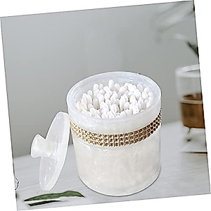 HANABASS Resin Swab Box Toothpick Dispenser Makeup Storage Organizer Box Toothpick Dispenser for Home Resin Cotton Swab Holder with Lid Decorative Candy Jar Sugar Jars Cotton Pad Container