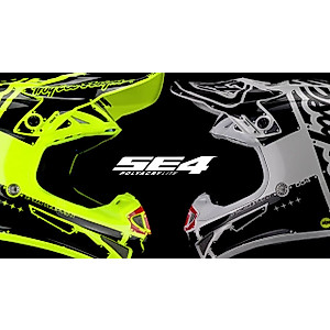 Troy Lee Designs SE4 Polyacrylite Midnight Motocross Helmet - Full Face Offroad Motorcycle Dirt Bike ATV Powersports Dual Sport Racing Helmet - Boys Girls Kids (Black, LG)
