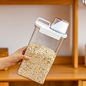 XhOSLAnd Cereal Containers Storage Set, 4 PCS Airtight Food Storage Containers with Flip-Top Lids, Plastic Cereal Organizer Dispenser for Kitchen, Pantry Organization Storage